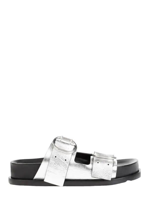 JIL SANDER Double Buckled Slip-on Sandals - Gray