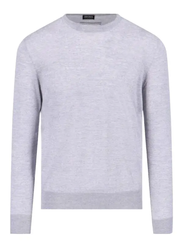 Zegna Crewneck Knitted Jumper - Grey