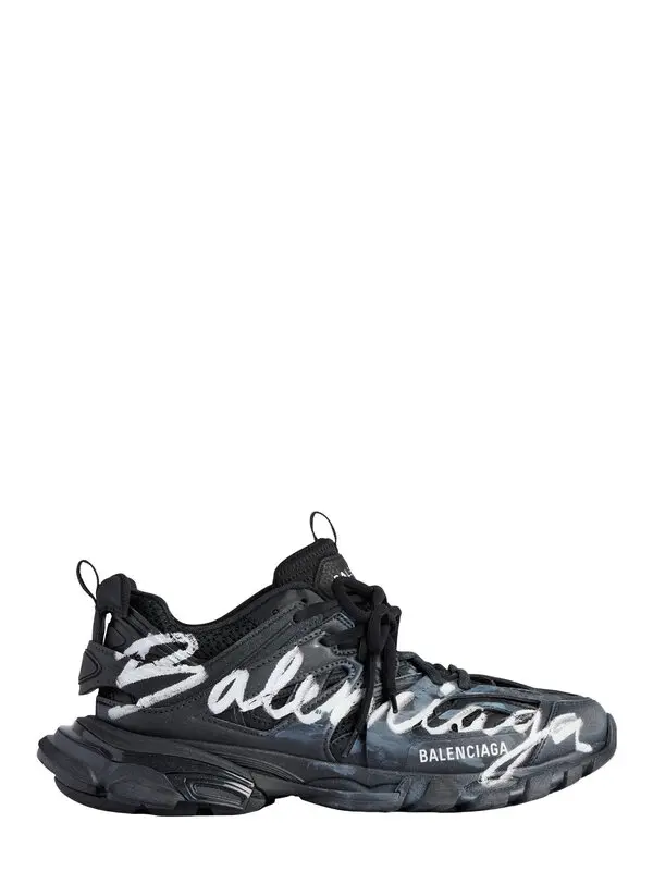 Balenciaga Track Signature Lace-up Sneakers - Black/white