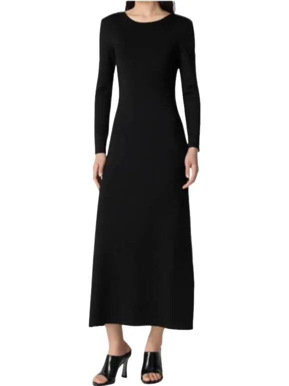 Bottega Veneta Compact Long Dress With Metal Knot Chain Detail - Black