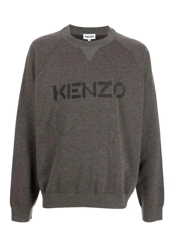 Kenzo Logo Print Crewneck Jumper - Black