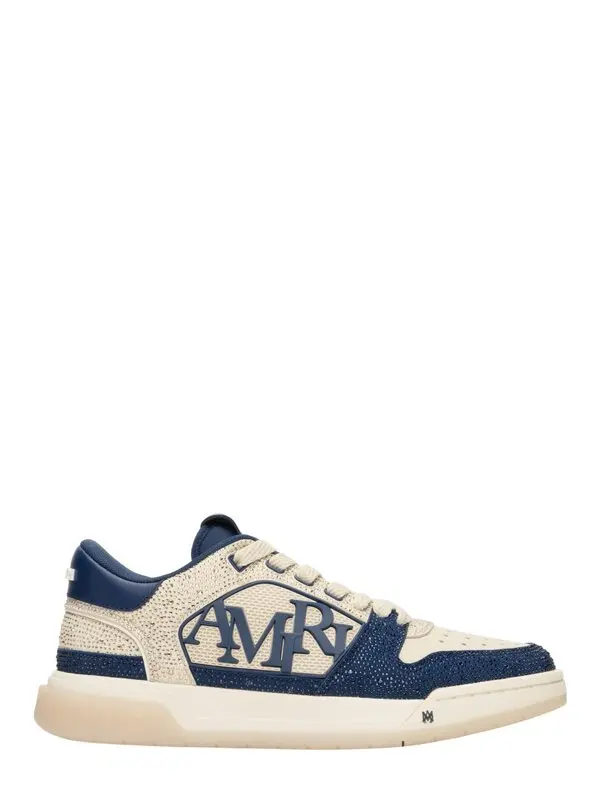 Amiri Embellished Lace-up Low-top Sneakers - Blue