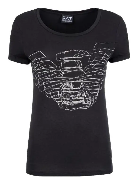 EA7 Logo Print T-shirt - Black