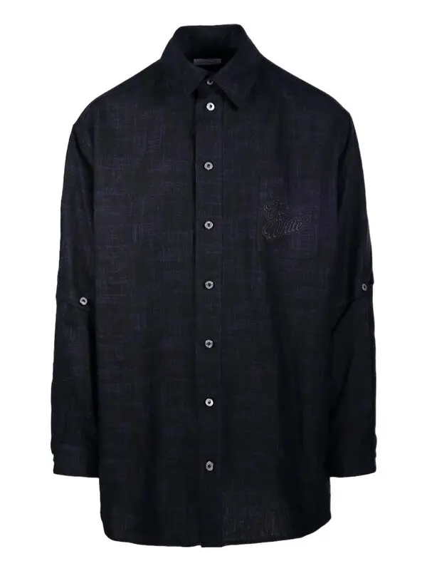Off-White Buttoned Straight Hem Shirt Jacket - Black