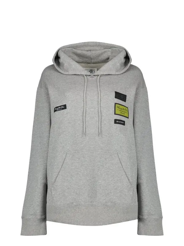 MAISON MARGIELA Drawstring Patch Hoodie - Grey