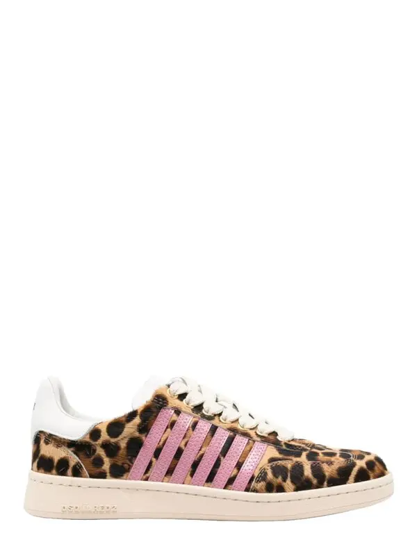 Dsquared2 Leopard Print Lace-up Sneakers - Nude