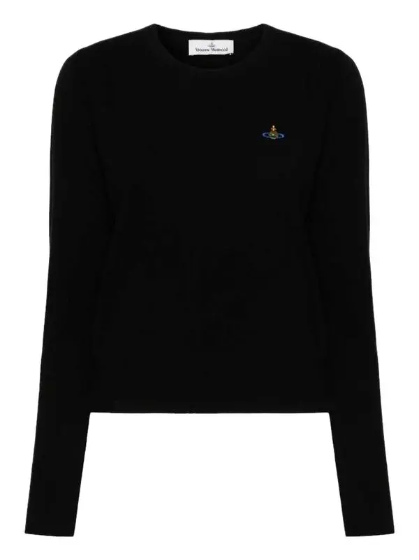 VIVIENNE WESTWOOD Orb Embroidered Crewneck Jumper - Black