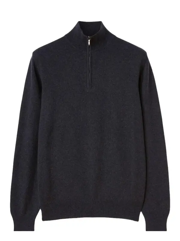 Loro Piana Zip Sweater - Black/gray Mixed Color