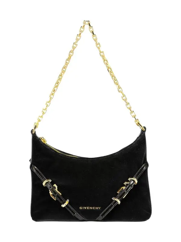 Givenchy Voyou Velvet Shoulder Bag - Black
