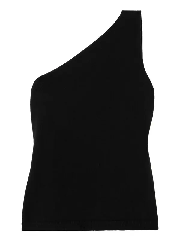 RÓHE One-shoulder Top With Draped Openwork Back - Black