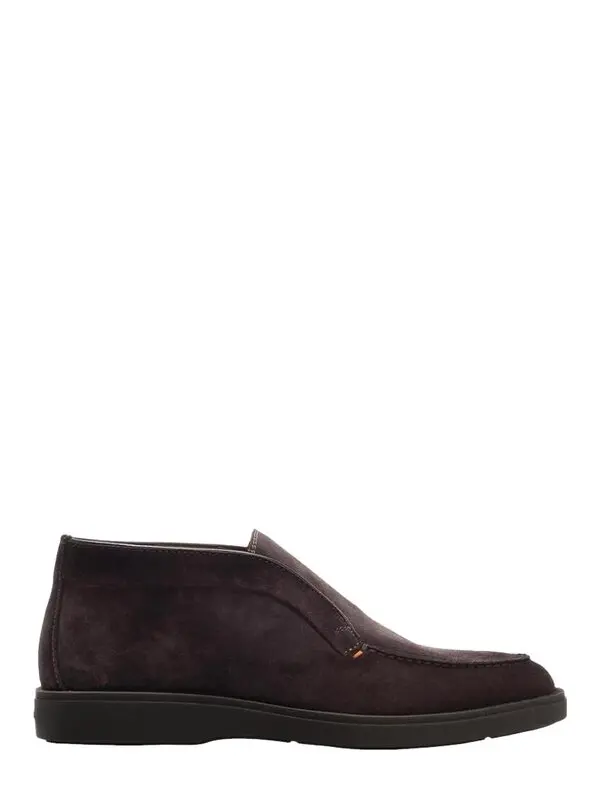 Santoni Desert Round-toe Slip-on Boots - Black