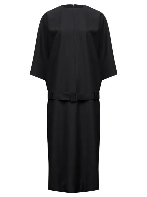 MAISON MARGIELA Three-quarter Sleeve Midi Dress - Black