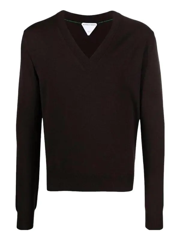 Bottega Veneta V-neck Knit Jumper - Dark Chocolate