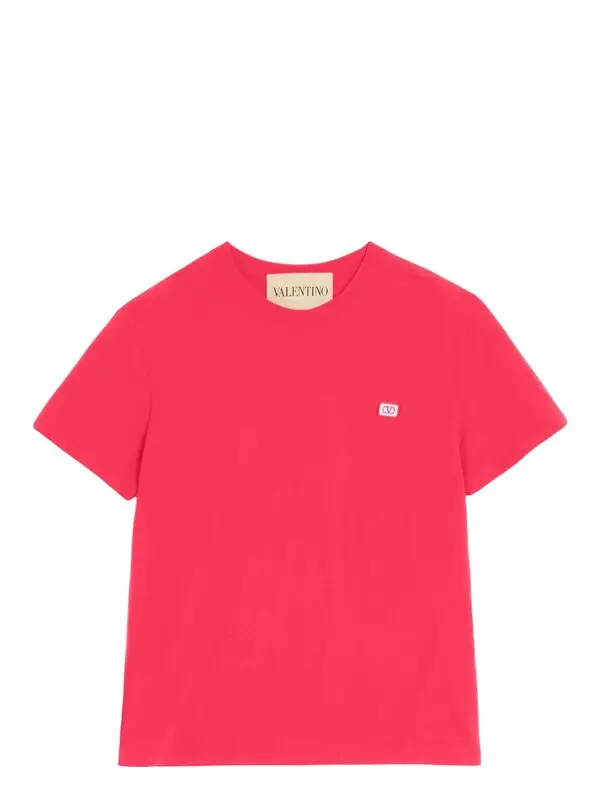 Valentino Garavani Logo Patch Crewneck T-shirt - Red
