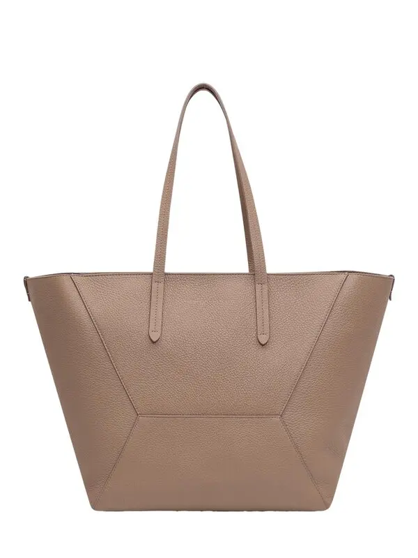 Brunello Cucinelli Stitch Detailed Tote Bag - Brown