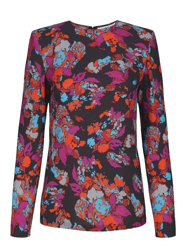 Givenchy Floral Print Long Sleeve T-shirt - Black