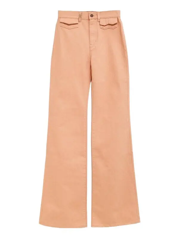 Chloé High-waisted Flared Trousers - Nude
