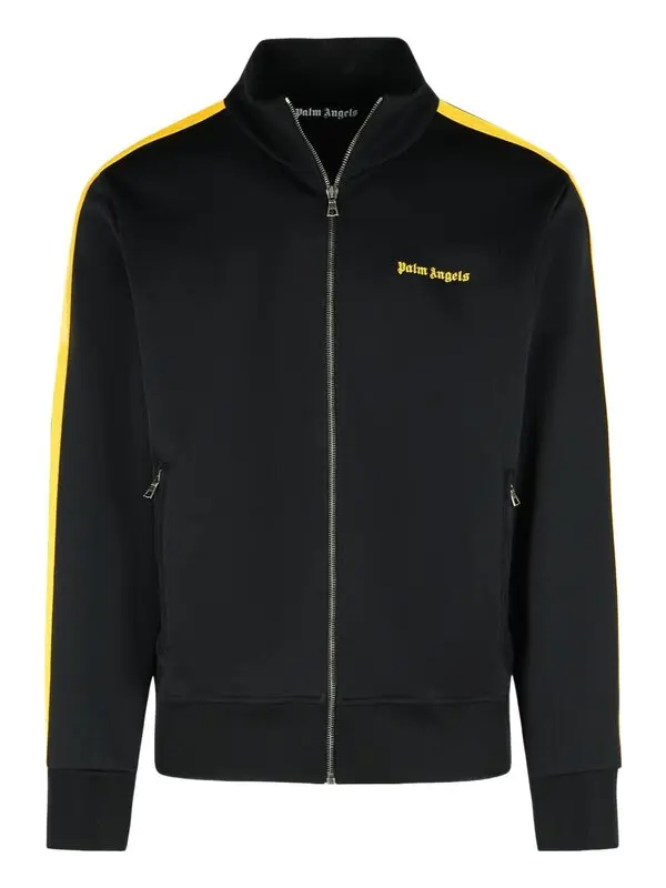 Palm Angels Logo Embroidered Zipped Track Jacket - Black