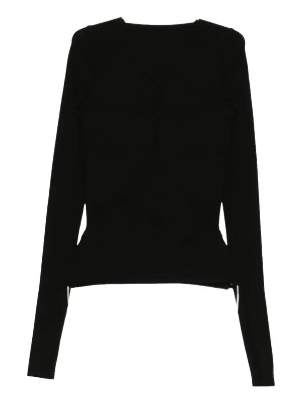 Rick Owens Fitted Panelled Long Sleeve Top - Black