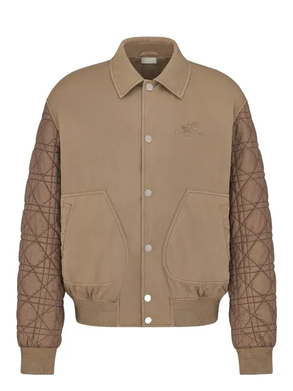 Dior Christian Couture Lily Of The Valley Blouson Jacket With Cannage Sleeves - Brown