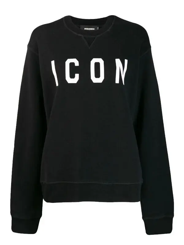 Dsquared2 Icon" Logo Crew Neck Sweater - Black