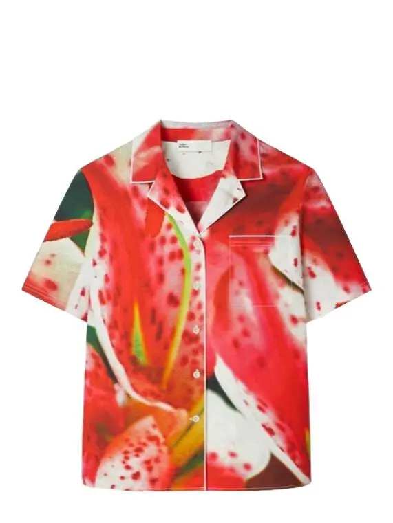 Tory Burch Floral Print Shirt - Pink Lily