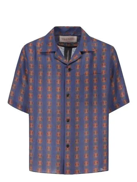 Valentino Garavani All-over Patterned Button-up Shirt - Blue