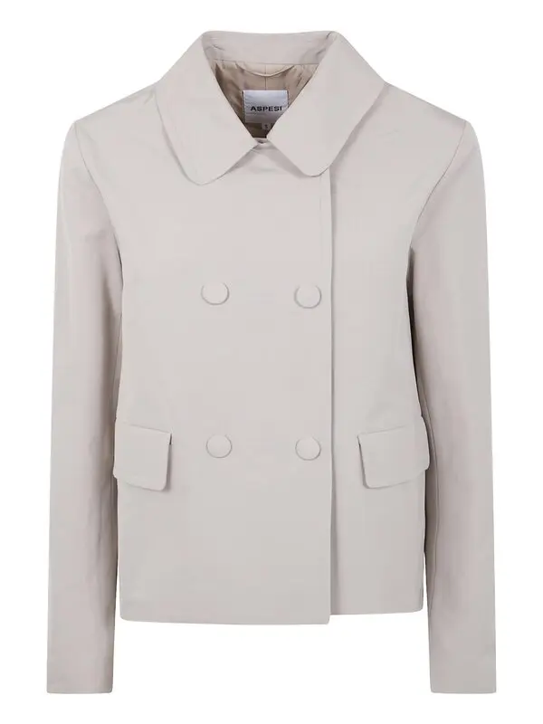 Aspesi Double-breasted Blazer With Lapel - White