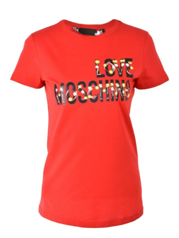 Moschino Cartoon Letter Logo T-shirt - Red
