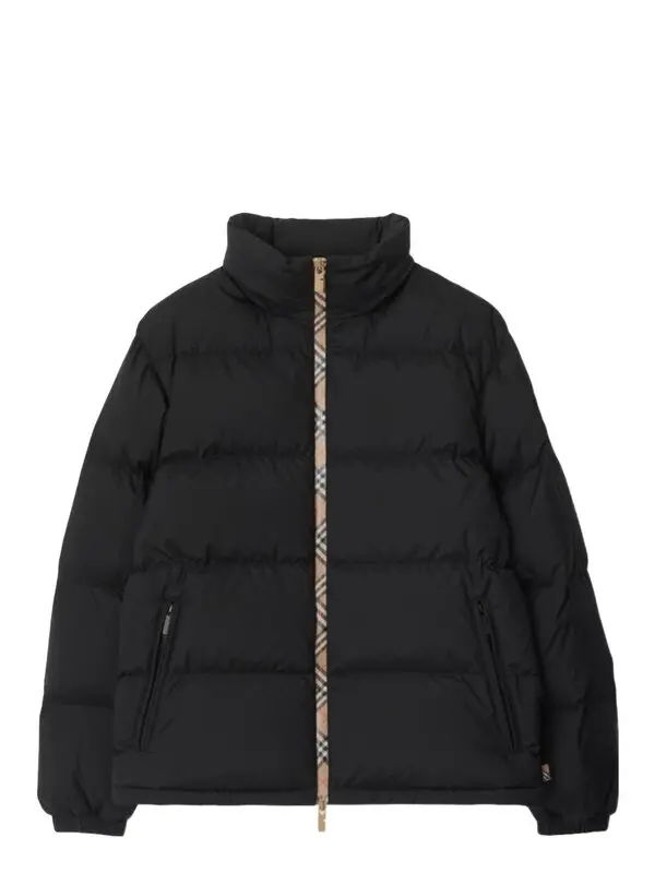 Burberry High Neck Zip-up Padded Jacket - Black