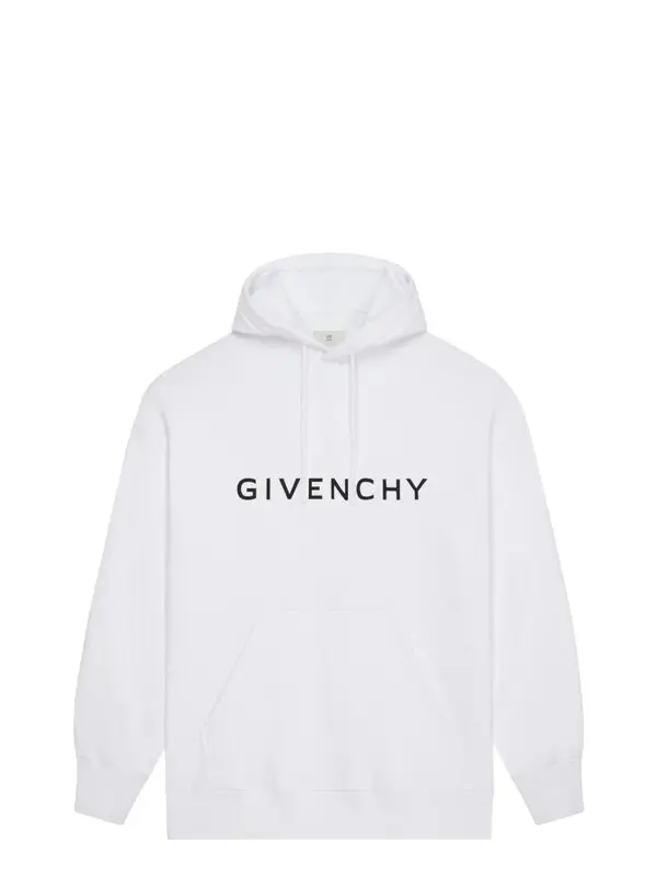 Givenchy Logo Printed Drawstring Hoodie - White