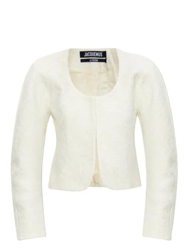 Jacquemus Textured Long Sleeve Jacket - Cream