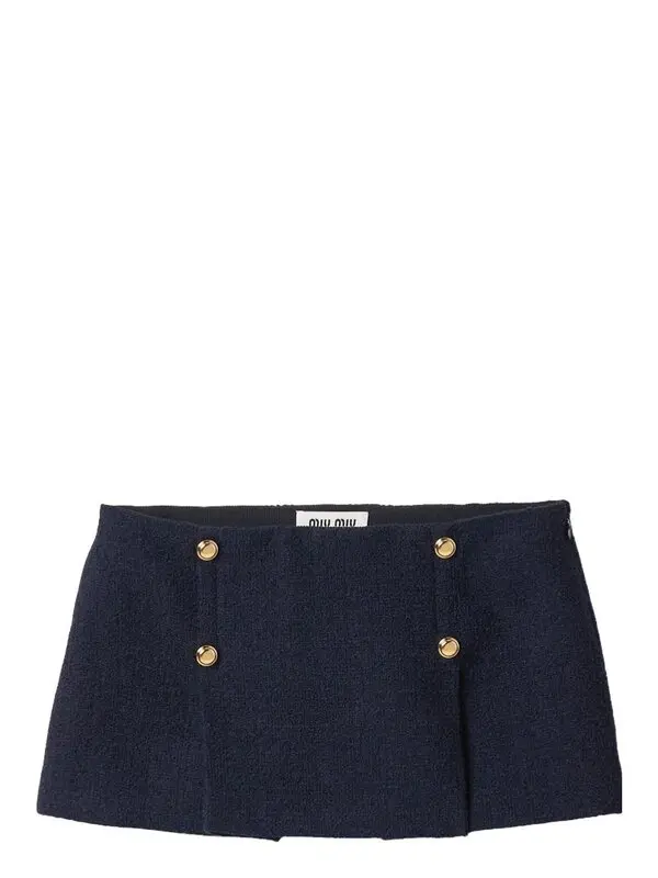 Miu Miu Pleated Blend Mini Skirt - Blue