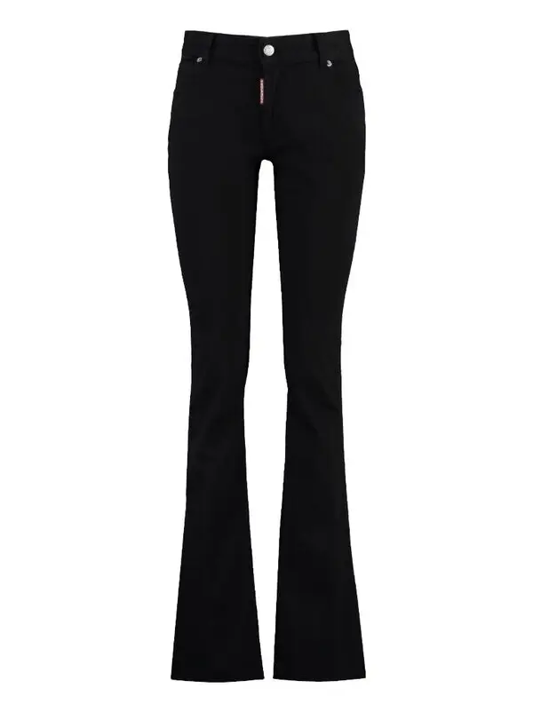 Dsquared2 Low-rise Logo Patch Flared Jeans - Black