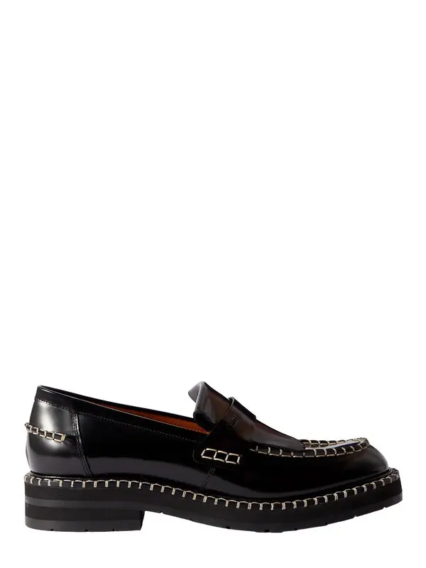 Chloé Round Toe Flat Loafers - Black