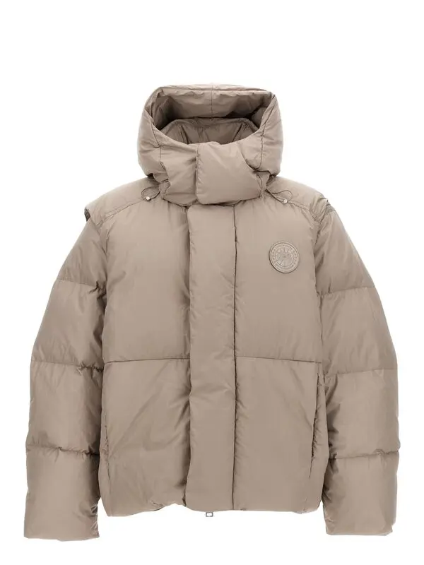 Canada Goose Down Jacket With Removable Hood And Sleeves - Limestone