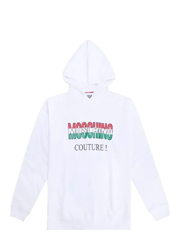 Moschino Printed Hooded Sweater - White