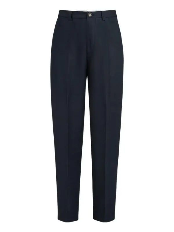 Brunello Cucinelli Pleated Straight-leg Trousers - Navy
