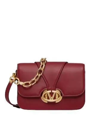 Valentino Garavani Vlogo Moon Foldover Top Shoulder Bag - Red