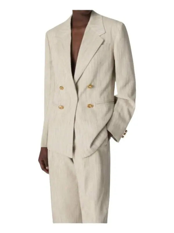 Bottega Veneta Double Breasted Jacket - Gray Putty