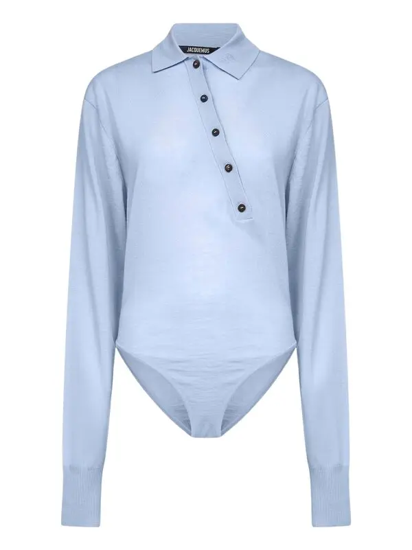 Jacquemus Long-sleeve Knit Bodysuit - Blue