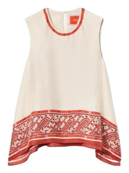 La DoubleJ San Carlo Sleeveless Top With Asymmetrical Hem - Red