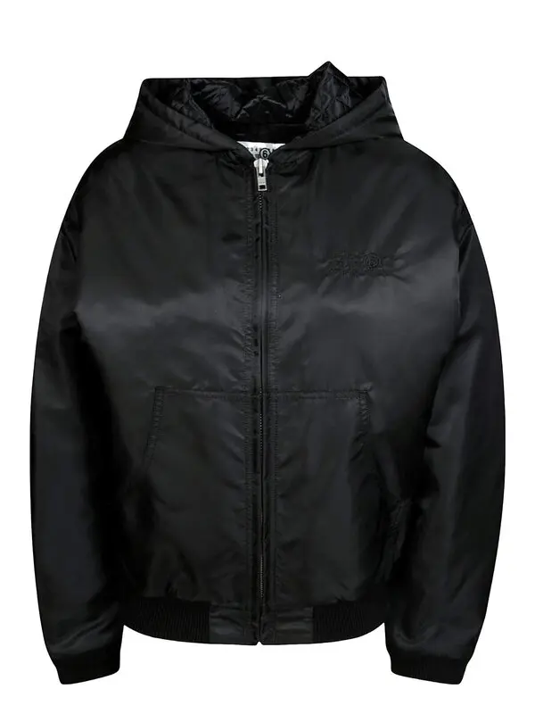 MAISON MARGIELA Zip-up Hooded Jacket - Black