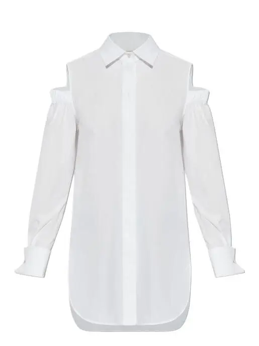 Max Mara Ragni Cold Shoulder Button-up Shirt - White