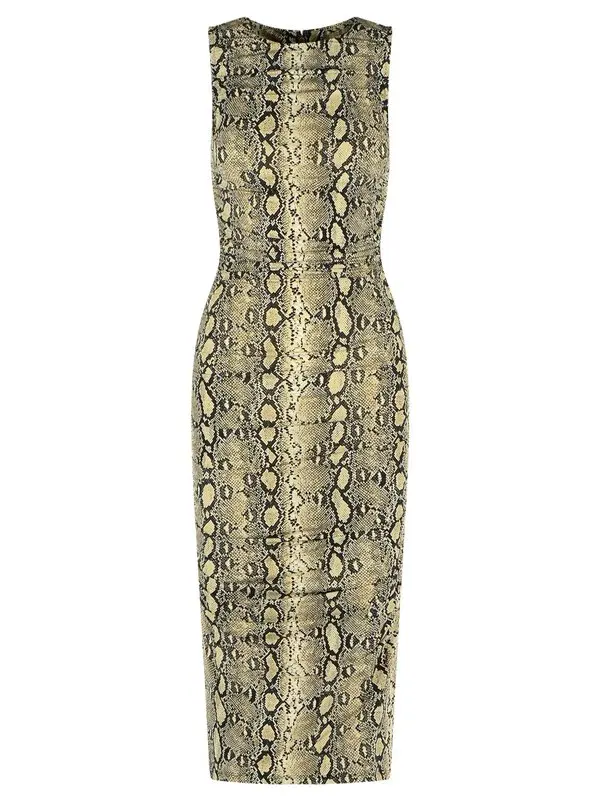 Michael Kors Snake Print Stretch Jersey Racerback Dress - Nude