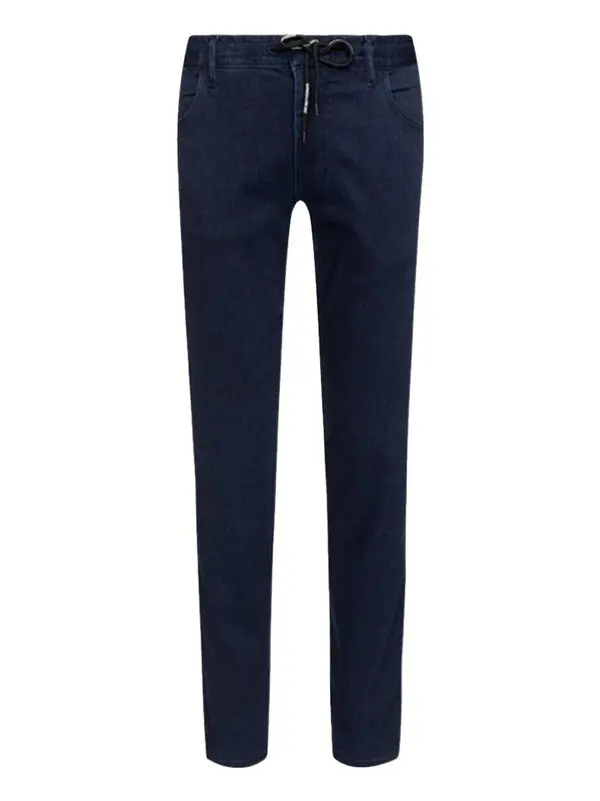 Emporio Armani Tapered Jeans With Drawstring Waist - Black