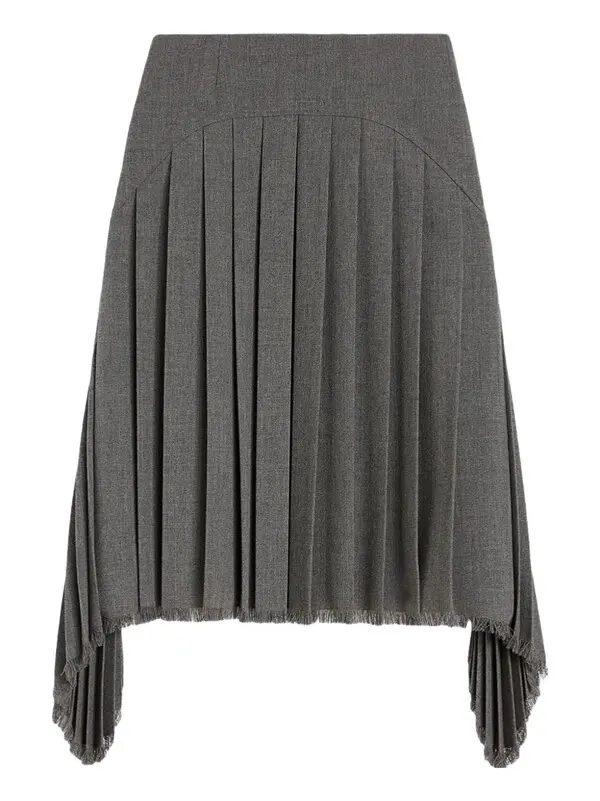 JIL SANDER Asymmetric Pleated Midi Skirt - Volcanic Glass