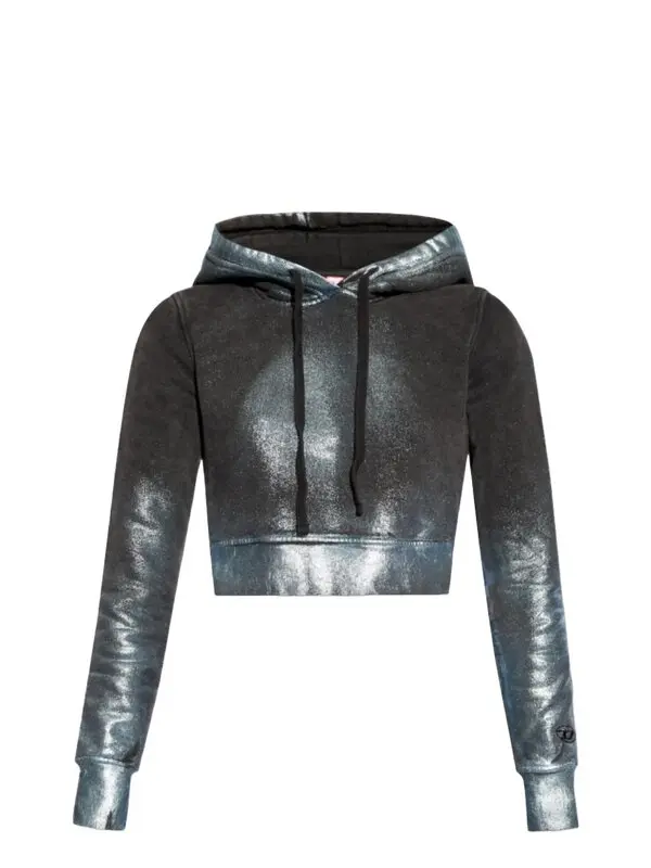 DIESEL® F-slimmy Cropped Hoodie - Black