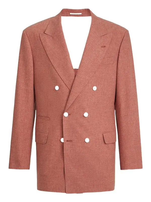 Brunello Cucinelli Double-breasted Blazer - Orange