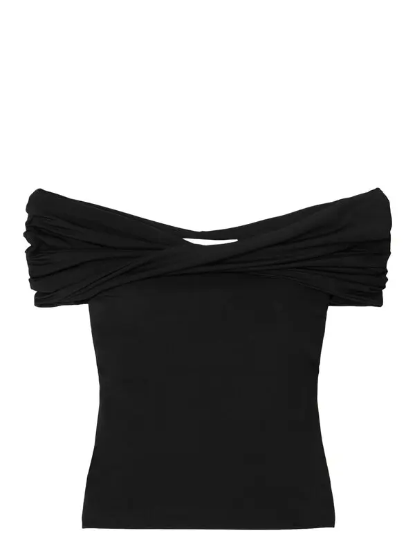 RÓHE Off-the-shoulder Draped Top - Black